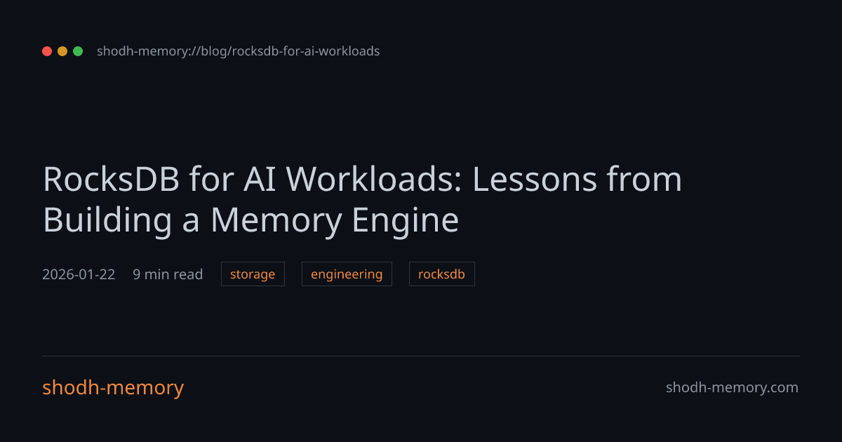RocksDB for AI Workloads: Lessons from Building a Memory Engine | shodh ...